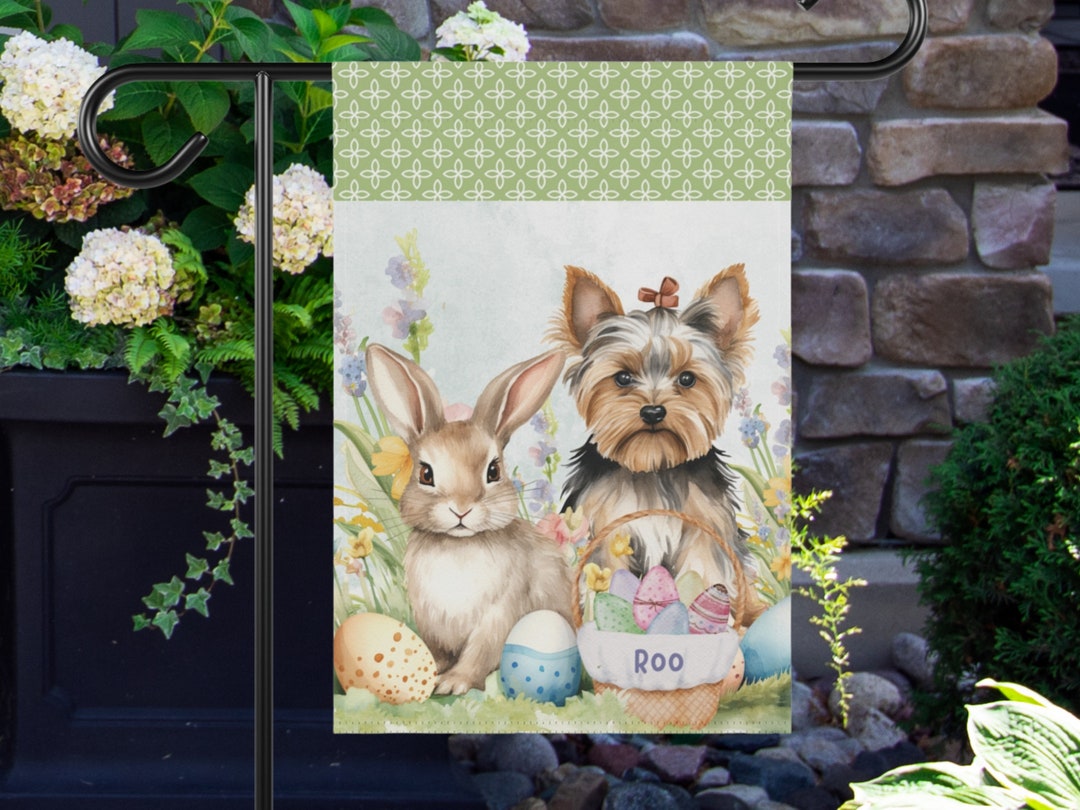 Personalized Yorkie Easter Garden Flag - Custom Spring Home Decor Yard ...