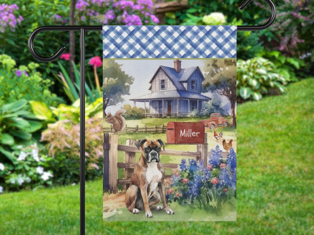 Personalized Boxer Dog Garden Flag, Spring Summer Front Porch Decor for ...