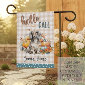 Custom Dachshund Garden Flag for Fall, Double Sided Yard Flag ...