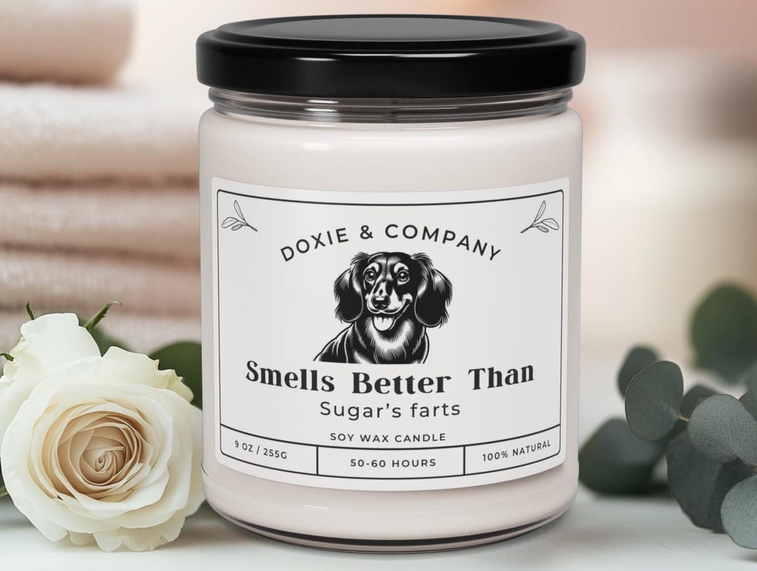 Funny Longhaired Dachshund Candle - Personalized Doxie Mom Gift, Dog ...