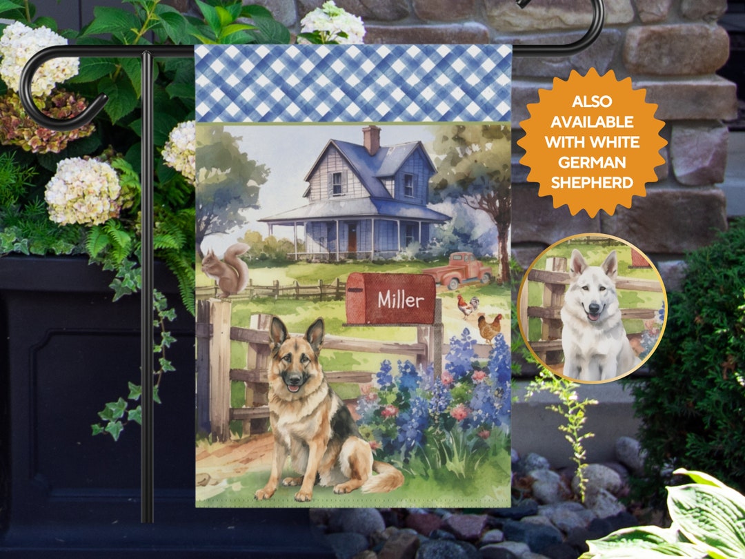 Personalized German Shepherd Garden Flag, Spring Summer Front Porch ...