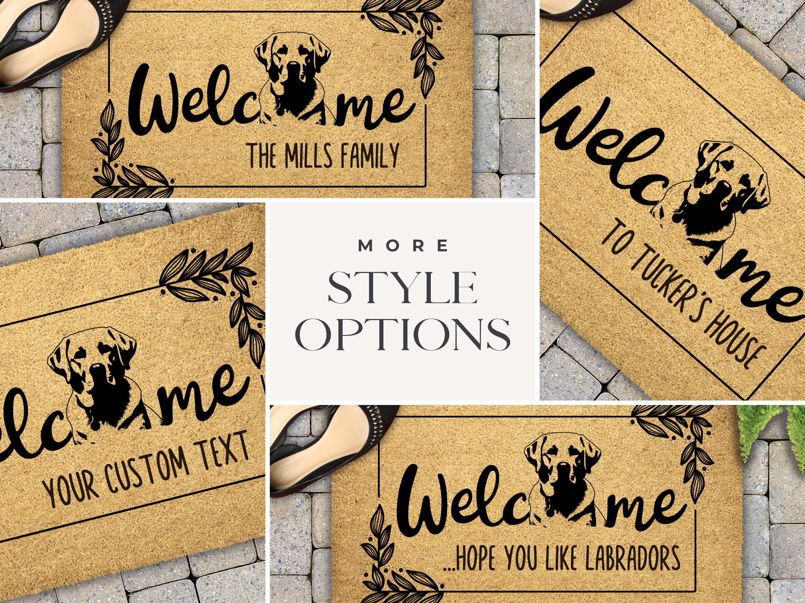 Custom Labrador Retriever Doormat W/ Name or Quote, Personalized Dog ...