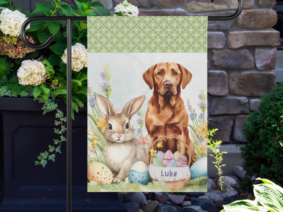 Personalized Fox Red Labrador Retriever Easter Garden Flag, Lab Lover ...