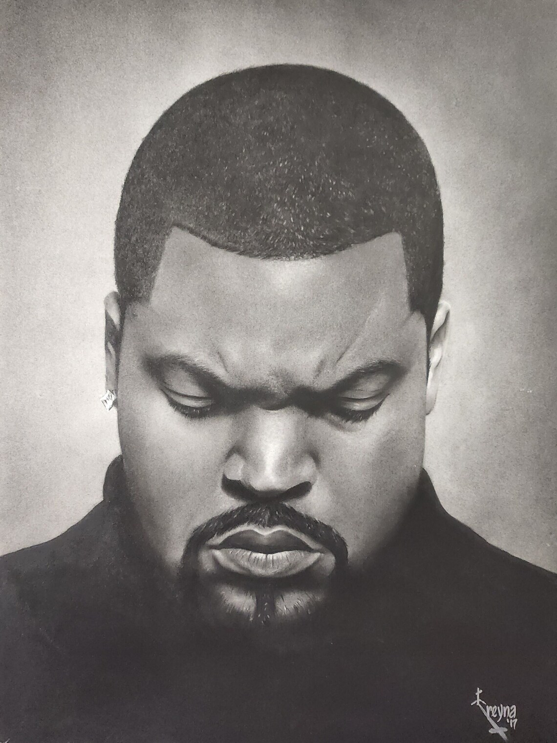 Ice Cube Portrait L Photo Realism L Charcoal L Celebrity Portrait L ...