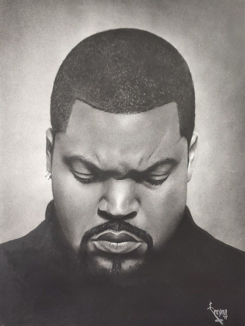 Ice Cube Portrait L Photo Realism L Charcoal L Celebrity Portrait L ...