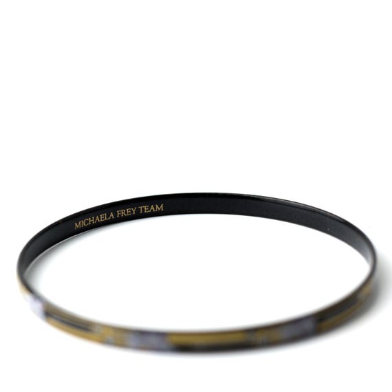 Signed Michaela Frey Team Enamel Bangle | Art Deco In… - Gem