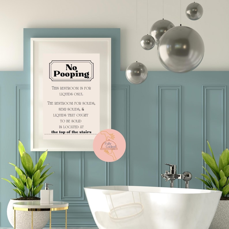 No Pooping PRINTABLE Poster Sign Wall Art Notice Decor Office Work ...