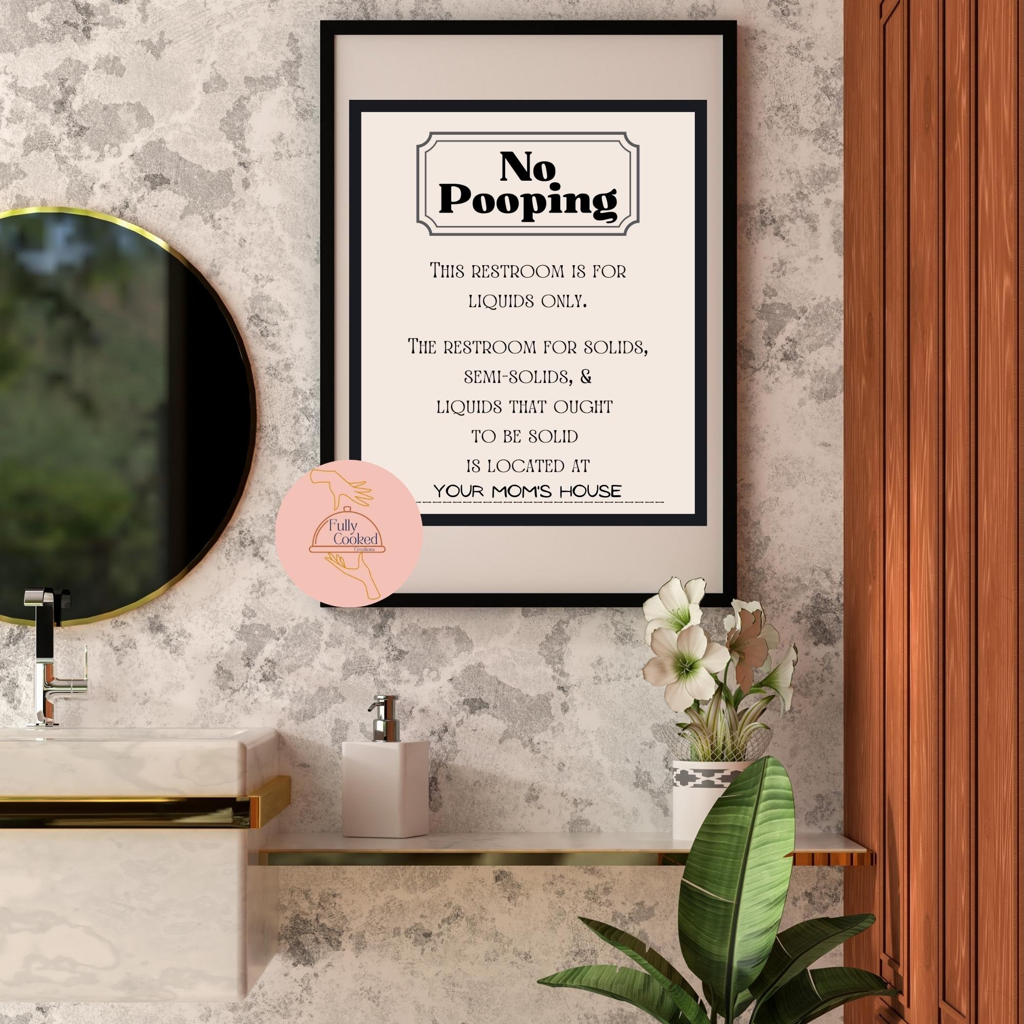 No Pooping PRINTABLE Poster Sign Wall Art Notice Decor Office Work ...