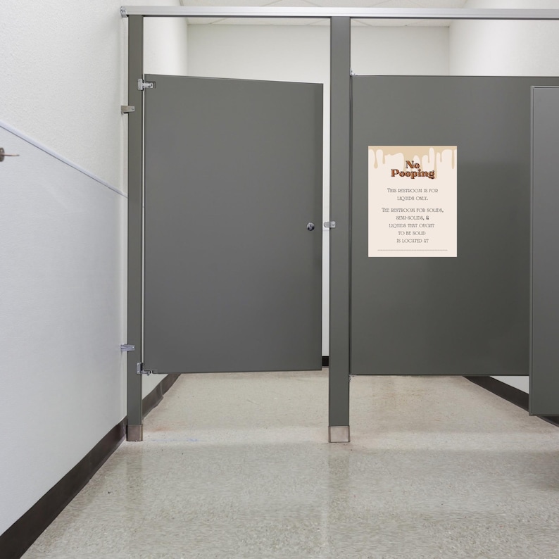 No Pooping PRINTABLE Poster Sign Wall Art Notice Decor Office Work ...