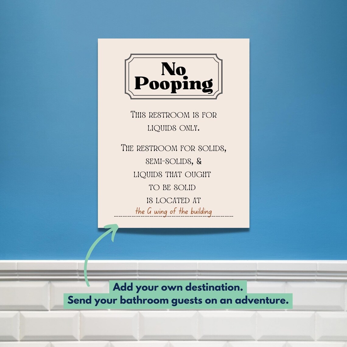 No Pooping PRINTABLE Poster Sign Wall Art Notice Decor Office Work ...
