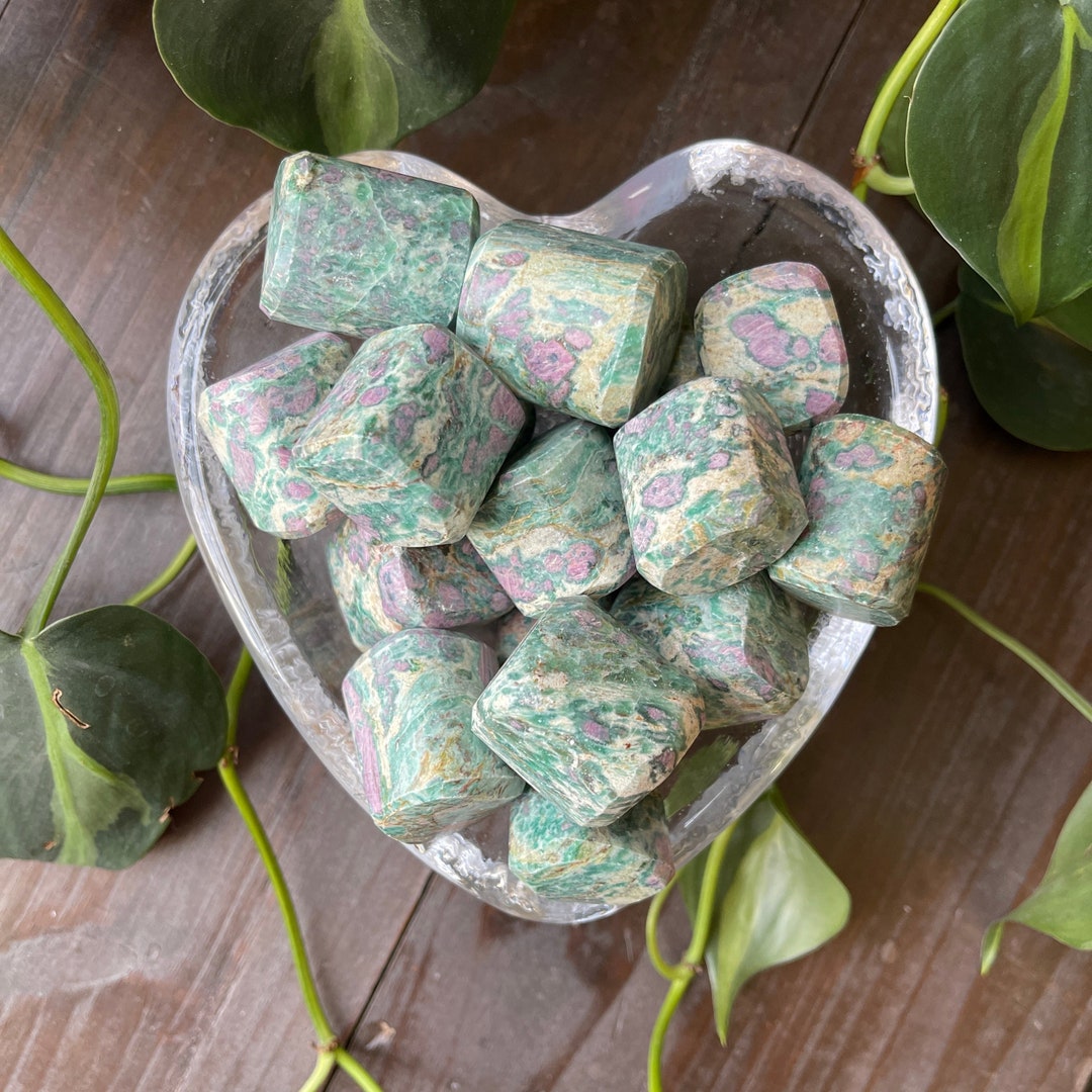 Ruby in Fuchsite Tumbled Stones - Etsy