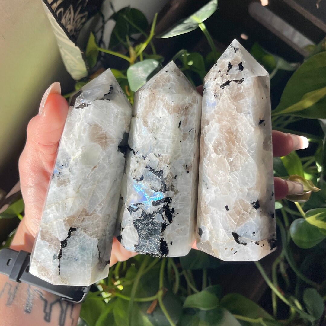 Flashy Rainbow Moonstone Crystal Towers - Etsy