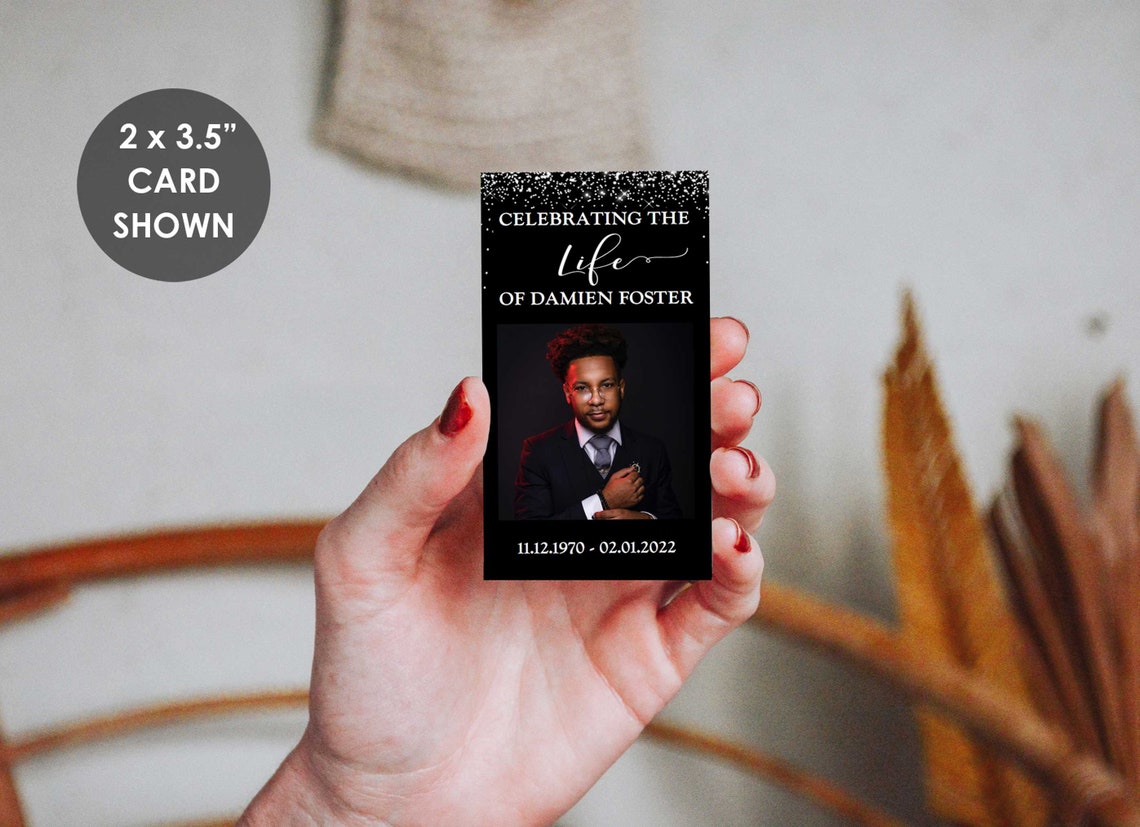 PRINTED Funeral Prayer Cards Personalized Celebration of - Etsy