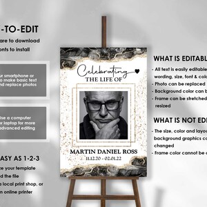DIY EDITABLE Funeral Poster Board | Memorial Poster | Funeral Welcome ...