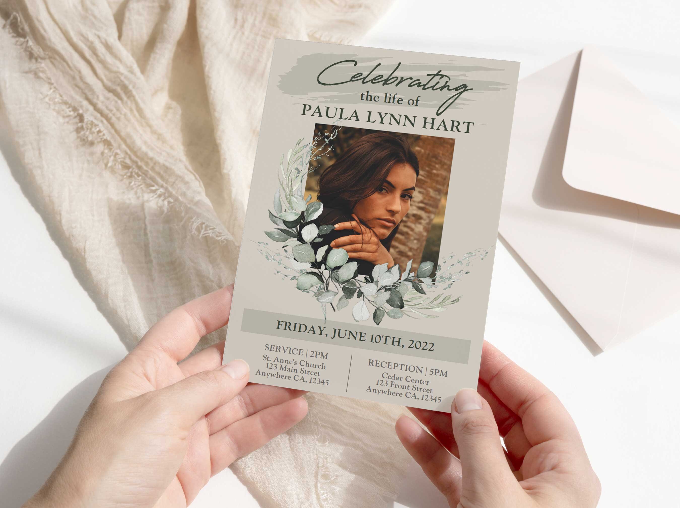 DIY EDITABLE Funeral Invitation Template Celebration of Life - Etsy Canada