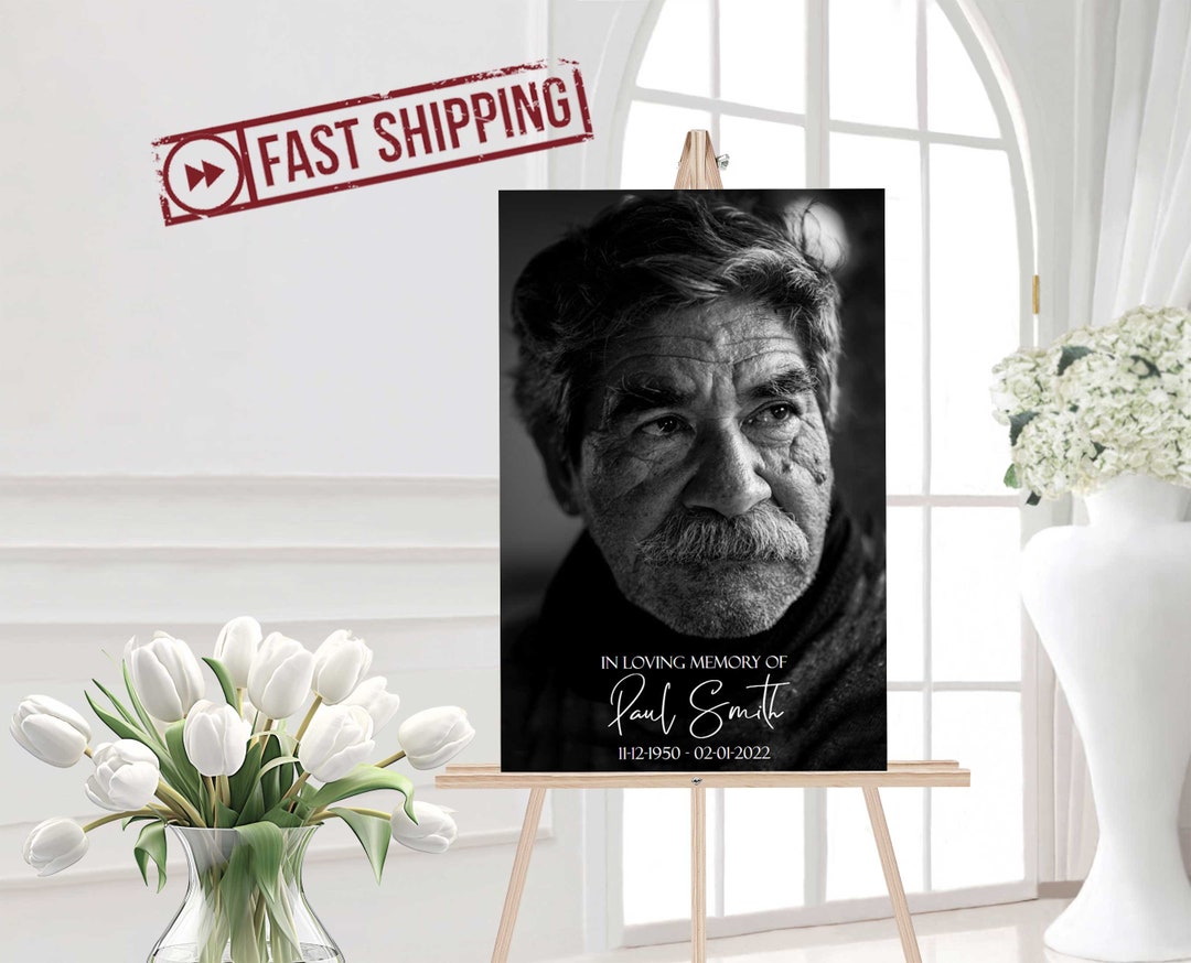 PRINTED Large Funeral Poster | Personalized Memorial Welcome Sign ...