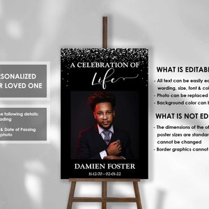 PRINTED Large Funeral Poster | Personalized Memorial Welcome Sign ...