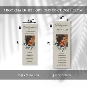 PRINTED Memorial Bookmarks With Eucalyptus Greenery | Personalized ...