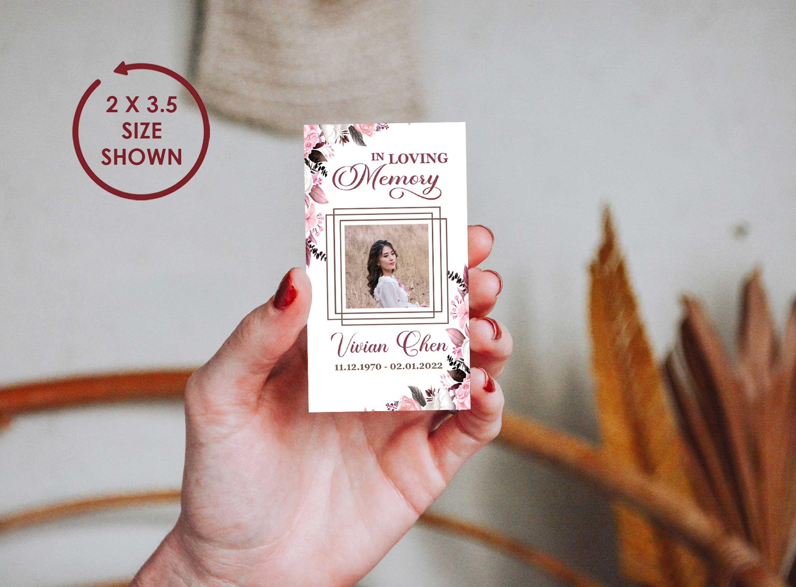 DIY EDITABLE Memorial Card Funeral Prayer Card Template for - Etsy Canada