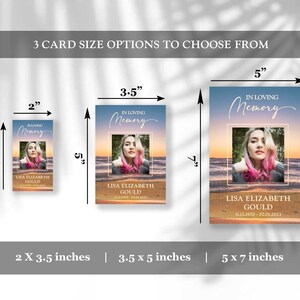 DIY EDITABLE Beach Sunset Memorial Card Template Ocean Themed Funeral ...