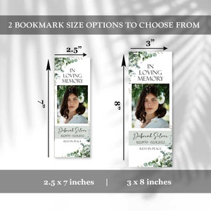 PRINTED Funeral Bookmarks for Celebration of Life | Personalized ...