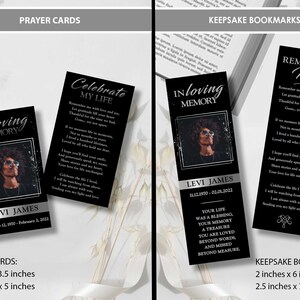 DIY EDITABLE Funeral Bundle Modern Black Silver Memorial Package ...