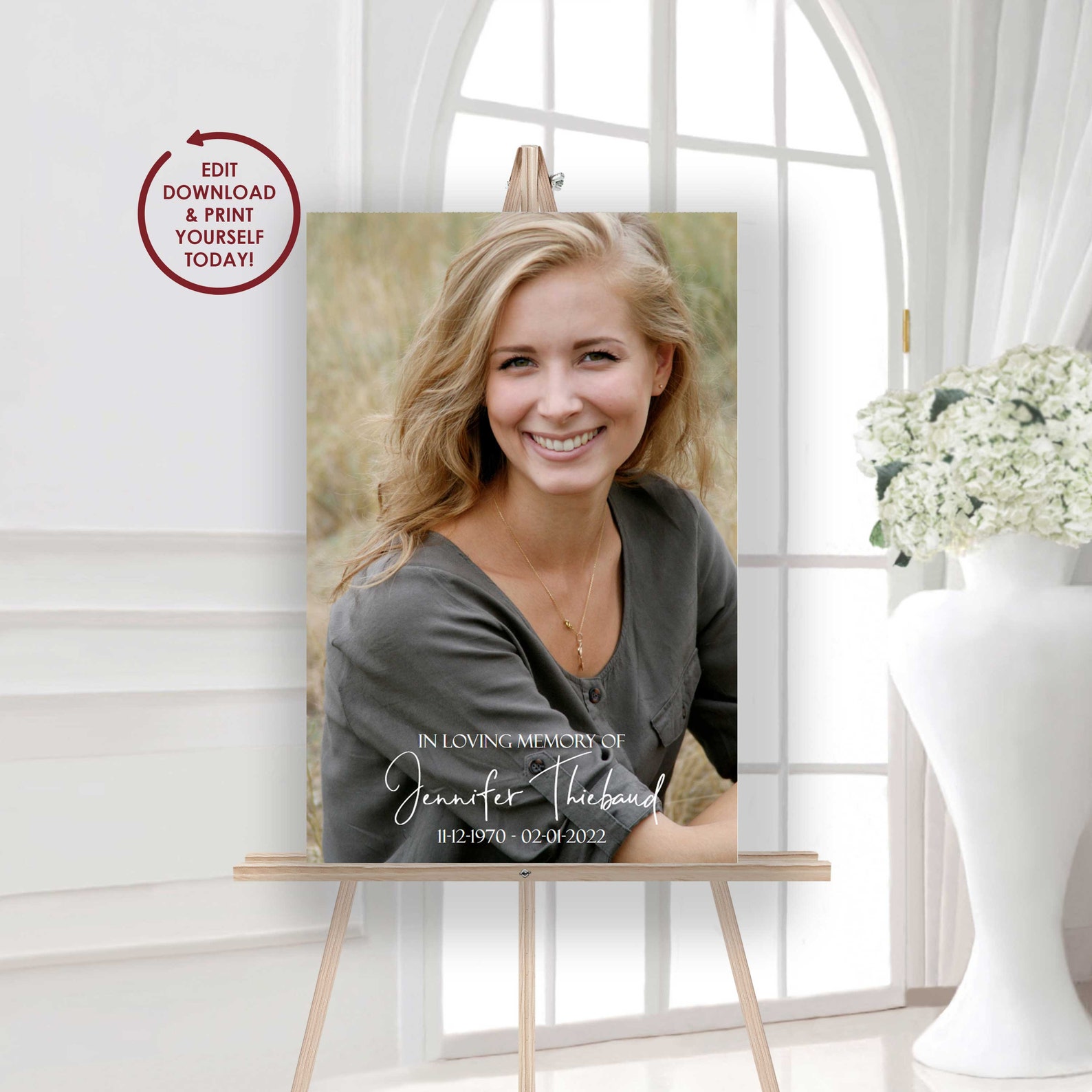 DIY EDITABLE Memorial Poster Board Funeral Welcome Sign - Etsy