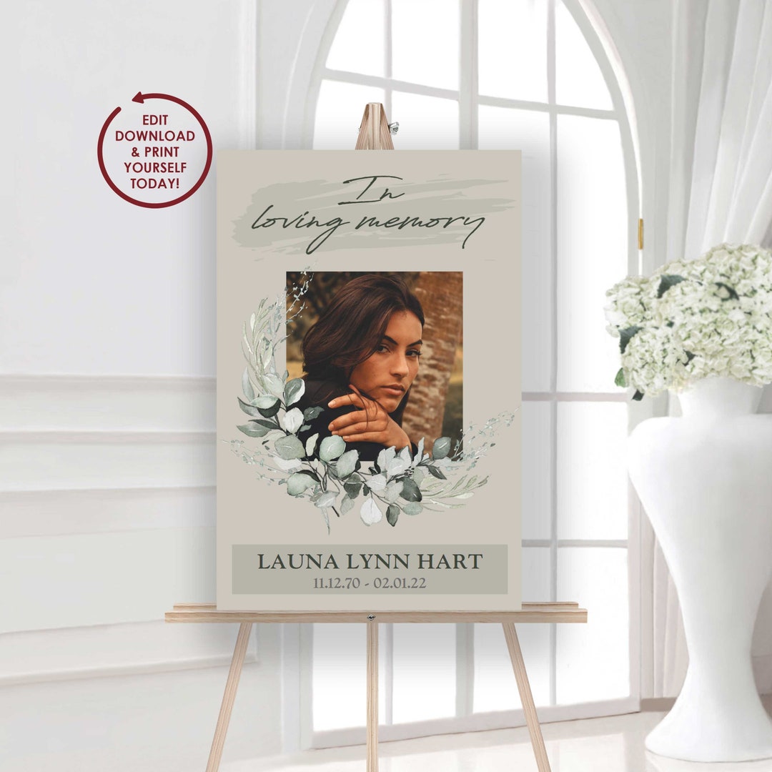 DIY EDITABLE Funeral Welcome Sign | Celebration of Life Poster | Large ...