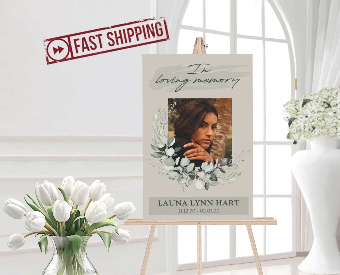 PRINTED Large Funeral Poster | Personalized Memorial Welcome Sign ...