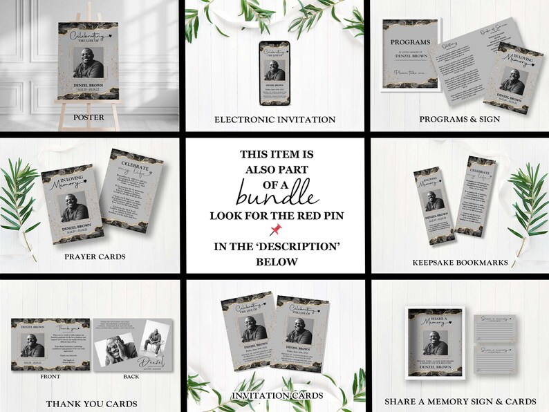 DIY EDITABLE Memorial Poster Board | Celebration of Life Poster | Large ...