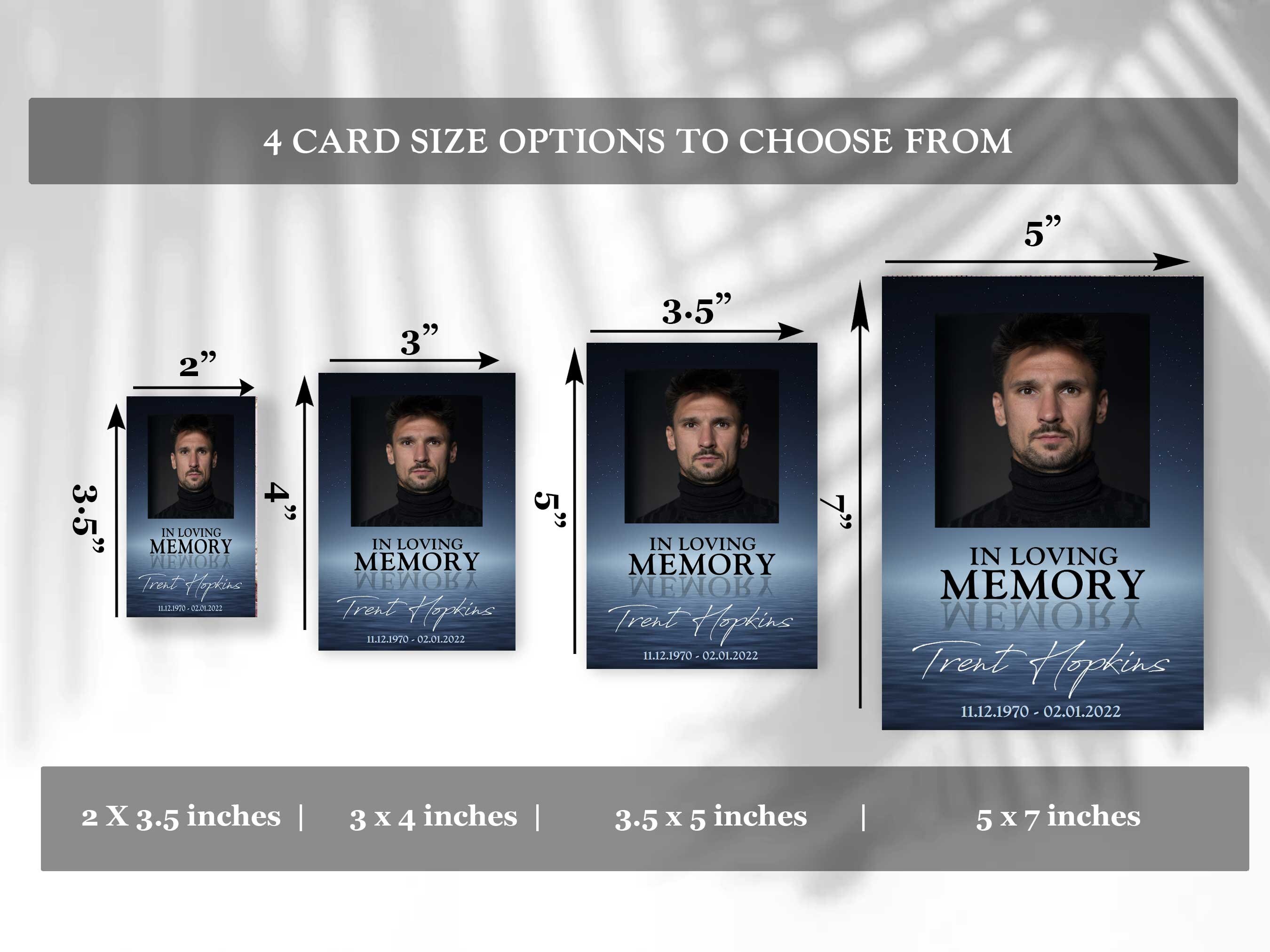 PRINTED Memorial Cards Custom Funeral Prayer Cards Blue - Etsy