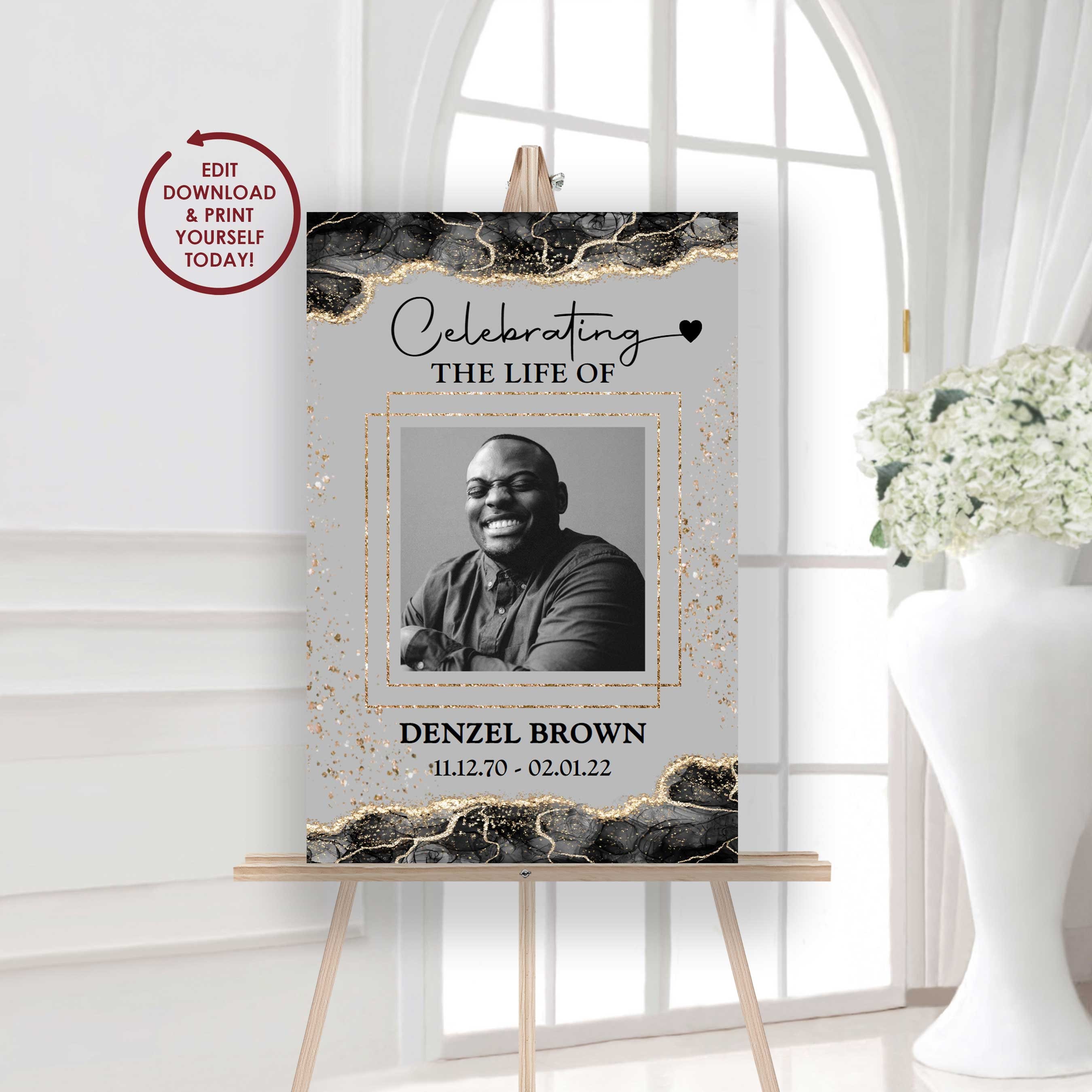 DIY EDITABLE Memorial Poster Board Celebration of Life - Etsy