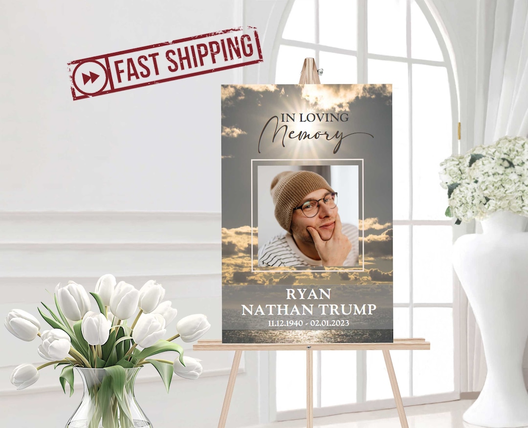 PRINTED Large Heavenly Funeral Poster | Heaven & Clouds Celebration of ...