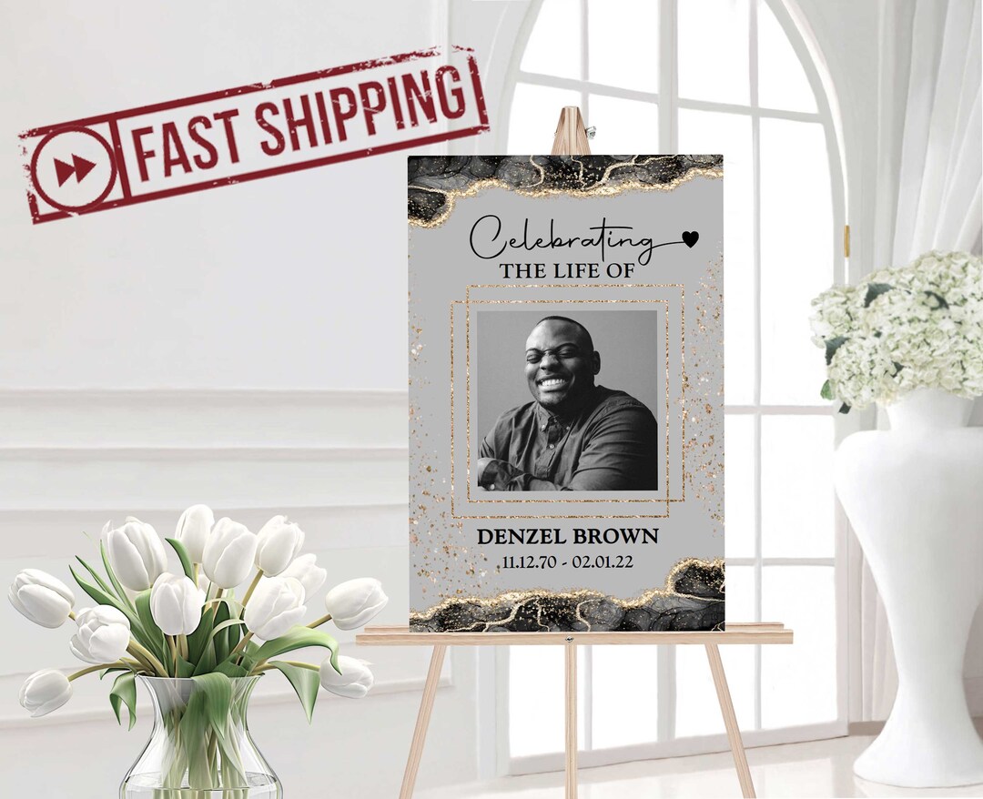 PRINTED Large Funeral Poster Personalized Memorial Welcome - Etsy