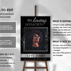 DIY EDITABLE Funeral Poster Board Celebration of Life Poster - Etsy