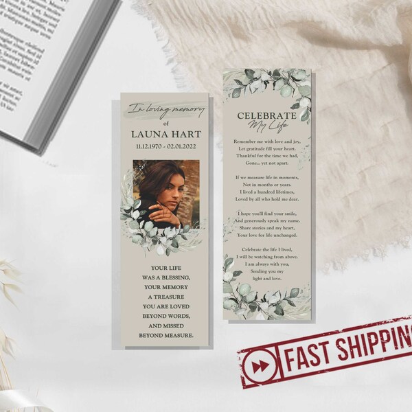 Funeral Bookmark Woods - Etsy
