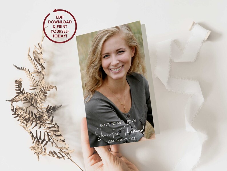 DIY EDITABLE Funeral Program Template Celebration of Life - Etsy