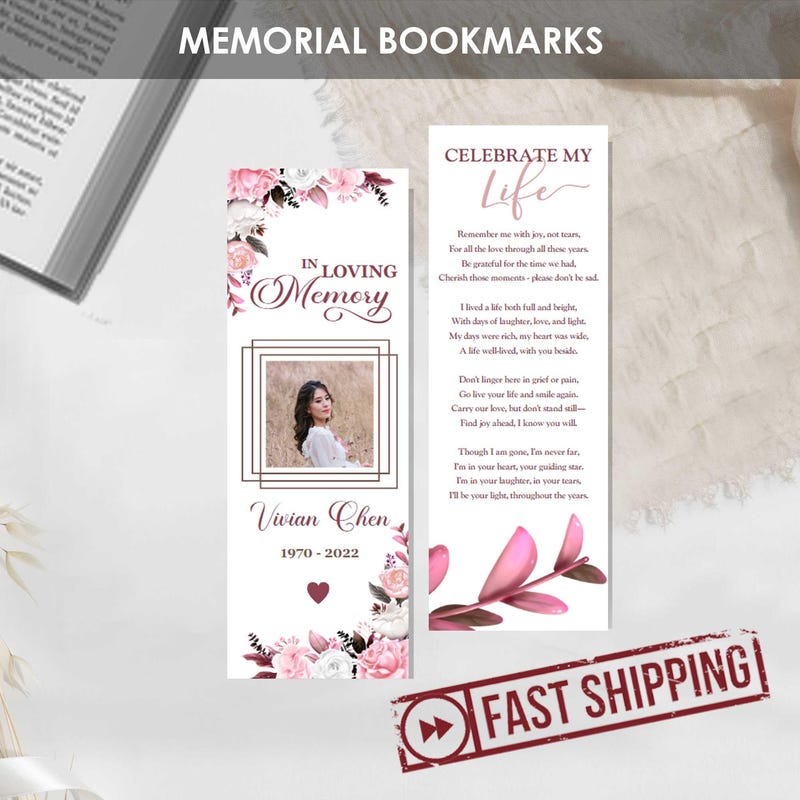 Memorial Bookmark - Etsy