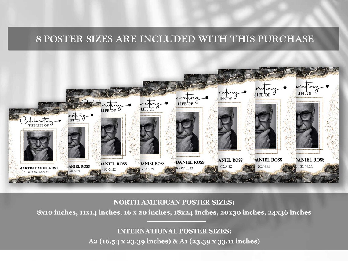 DIY EDITABLE Funeral Poster Board Memorial Poster Funeral - Etsy