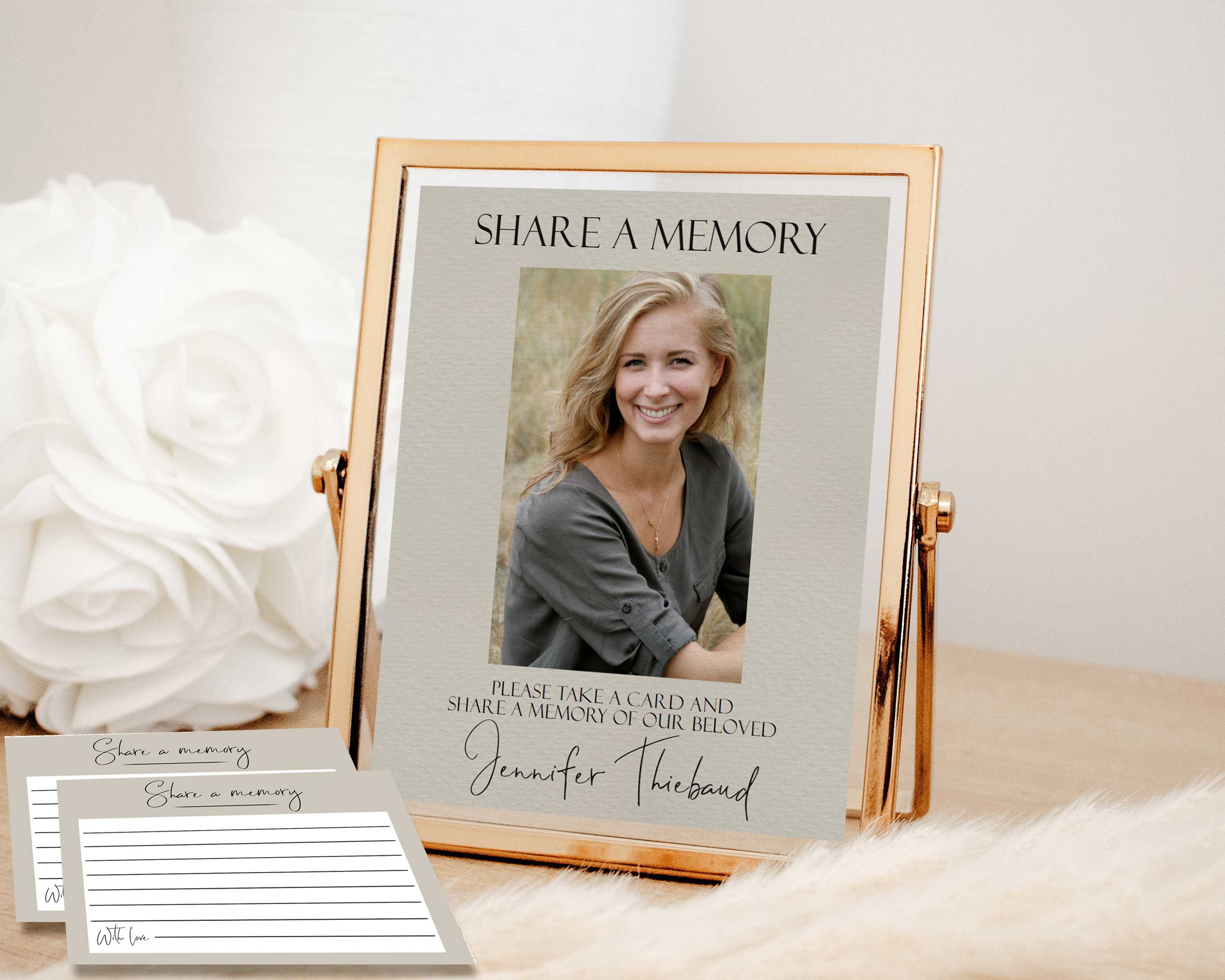 DIY EDITABLE Share a Memory Funeral Sign & Cards Minimalist - Etsy