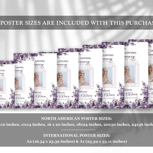 DIY EDITABLE Funeral Poster | Celebration of Life Poster Board | Purple ...