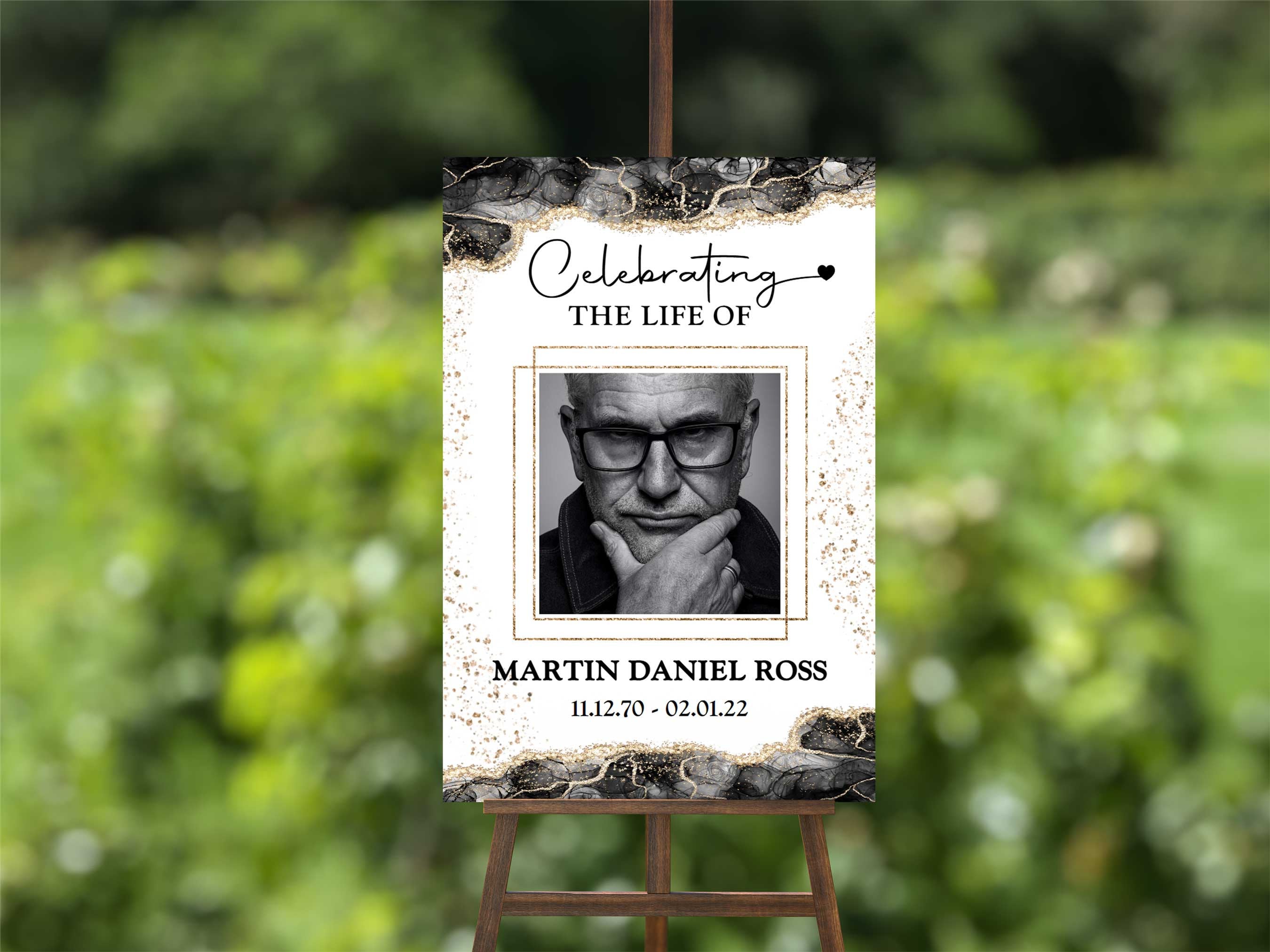 DIY EDITABLE Funeral Poster Board Memorial Poster Funeral - Etsy