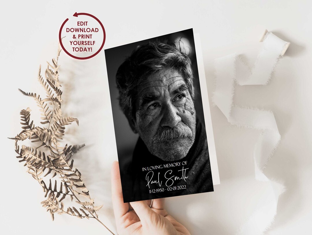 DIY EDITABLE Funeral Program Template Celebration of Life Booklet ...