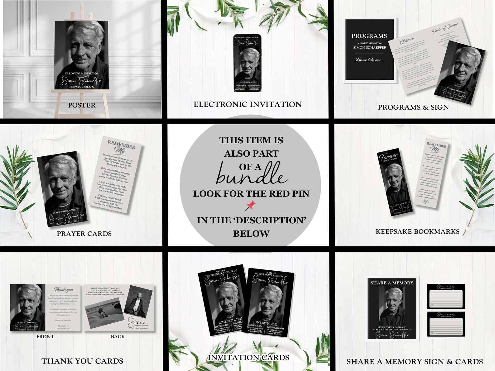 DIY EDITABLE Funeral Poster Board Template | Simple Memorial Welcome ...