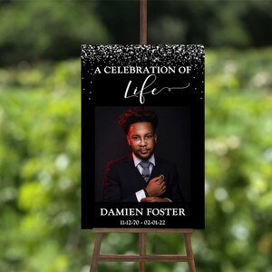 PRINTED Large Funeral Poster | Personalized Memorial Welcome Sign ...