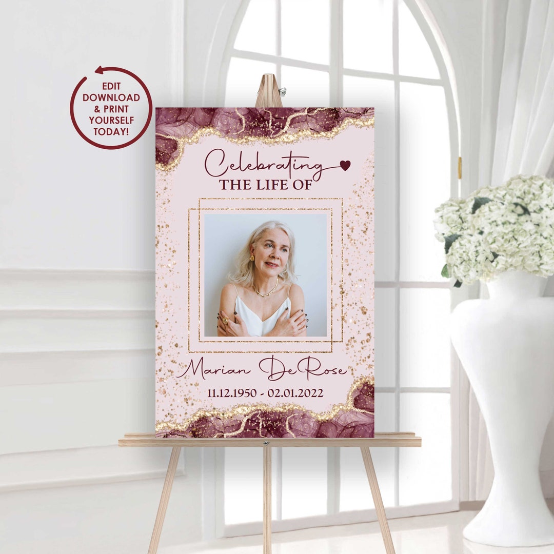 DIY EDITABLE Funeral Poster | Minimalist Celebration of Life Poster ...