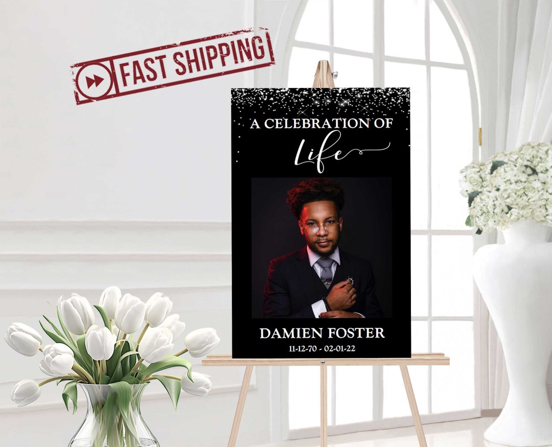 PRINTED Large Funeral Poster | Personalized Memorial Welcome Sign ...