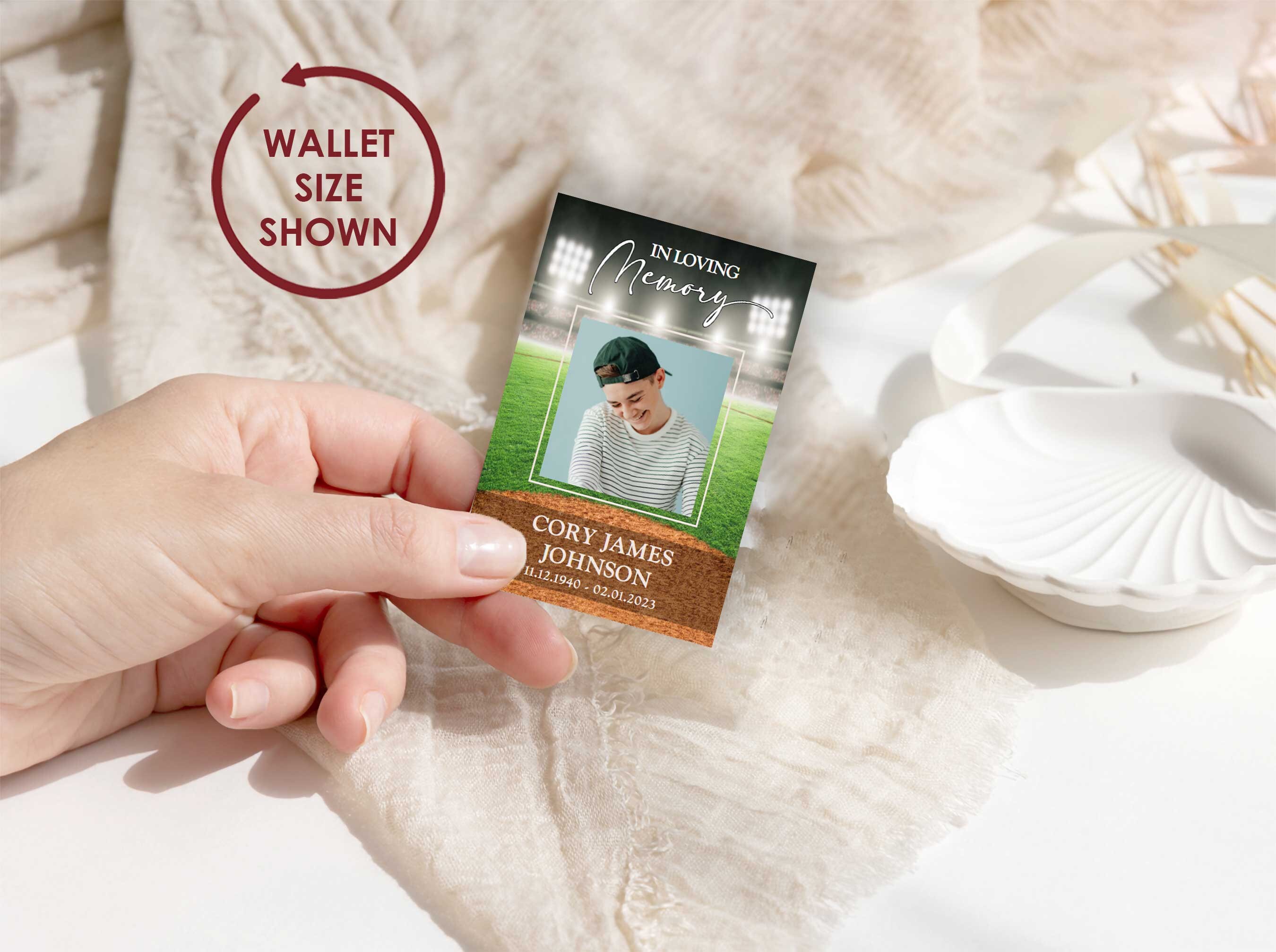 PRINTED Baseball Memorial Cards for Athlete | Custom Sports Funeral ...