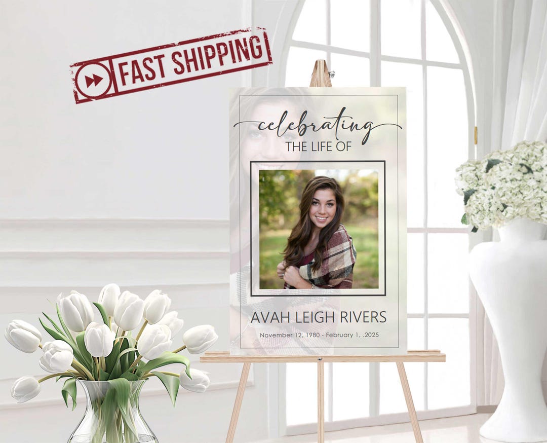 PRINTED Large Funeral Poster | Personalized Memorial Welcome Sign ...