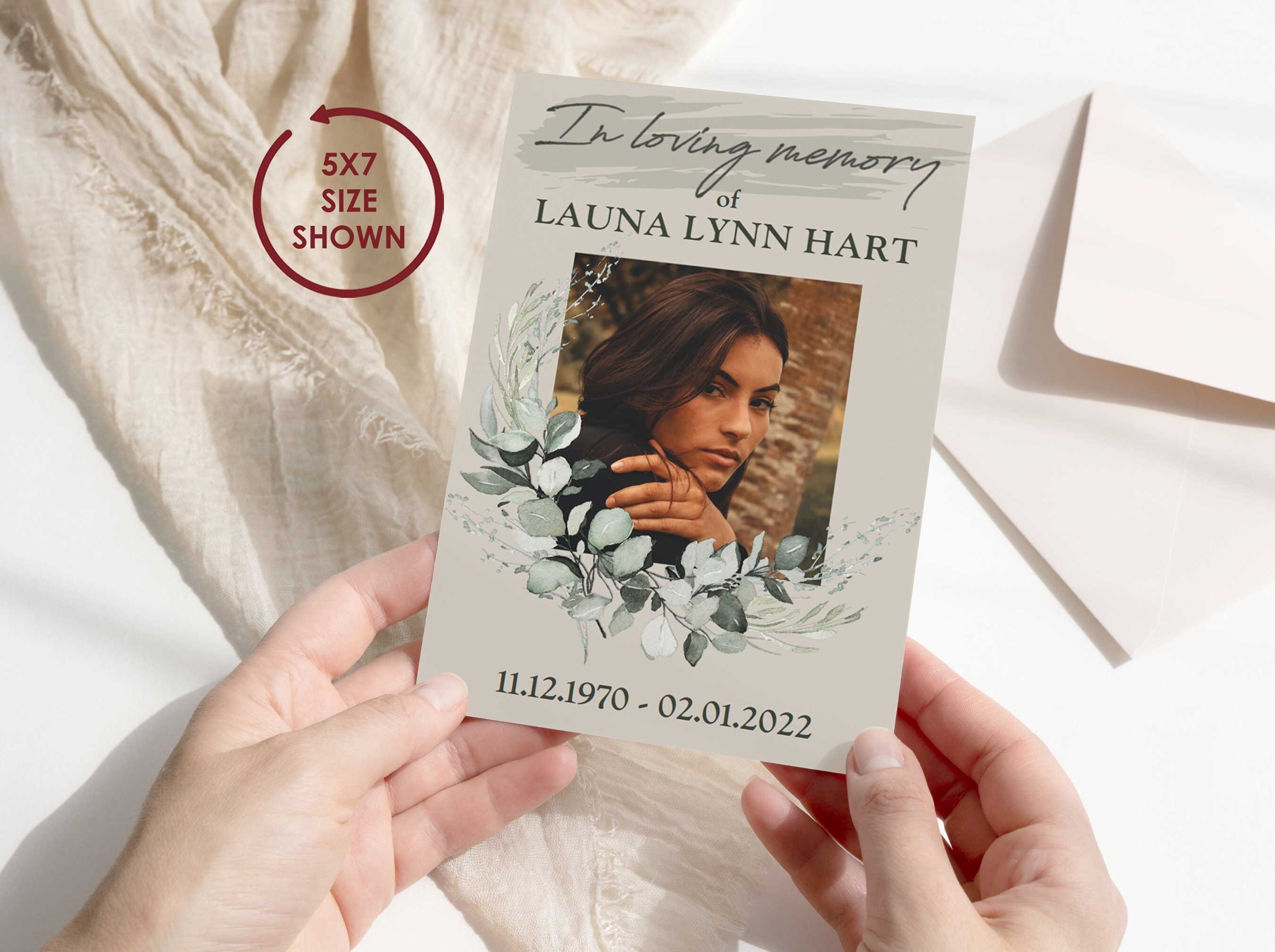 PRINTED Memorial Cards Personalized Funeral Prayer Cards - Etsy